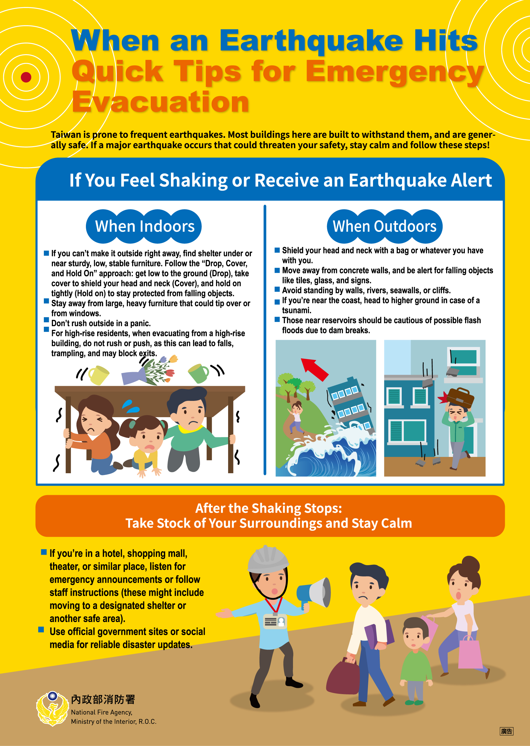 內政部消防署消防防災館 > Downloads > Posters > Earthquake > When an Earthquake ...